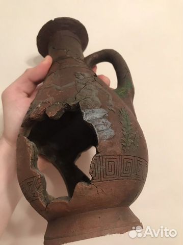 Аквариумный грот разбитая ваза / кувшин / амфора