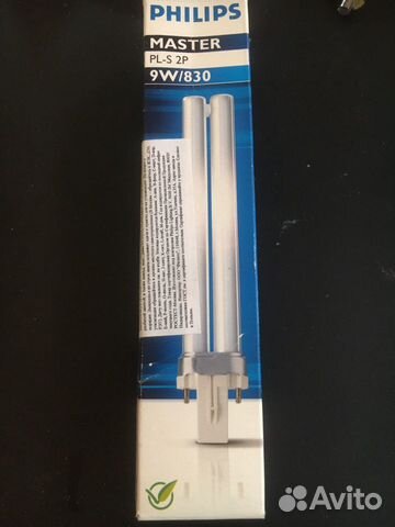 Люминесцентная лампа philips PL-S 2P 9w/830